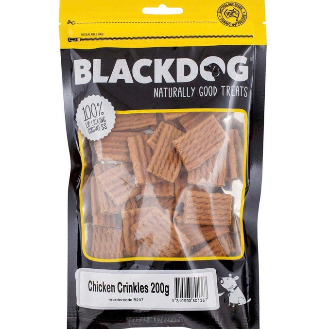 Blackdog Chicken crinkles 200g – Chase N Tails